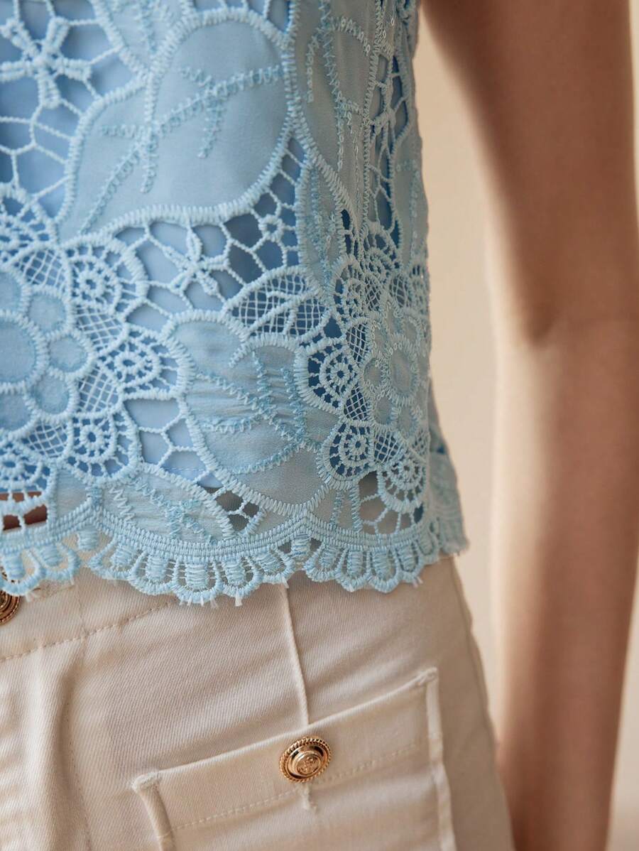 MOTF PREMIUM GUIPURE LACE FAUX PEARL SLEEVELESS BLOUSE,SPRING/SUMMER ...