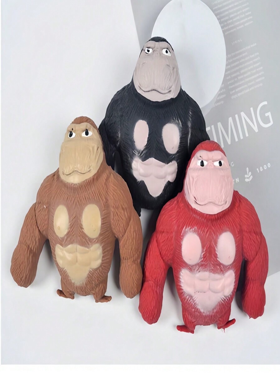 Giant Stress-Relief Gorilla Toy - Soft Rubber Ape Doll For Relieving ...