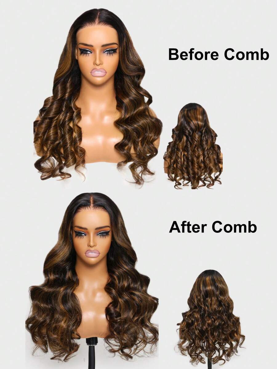 3D Body Pre Bleached Invisible Knots Pre Cut Plucked Pre Everything Wig ...