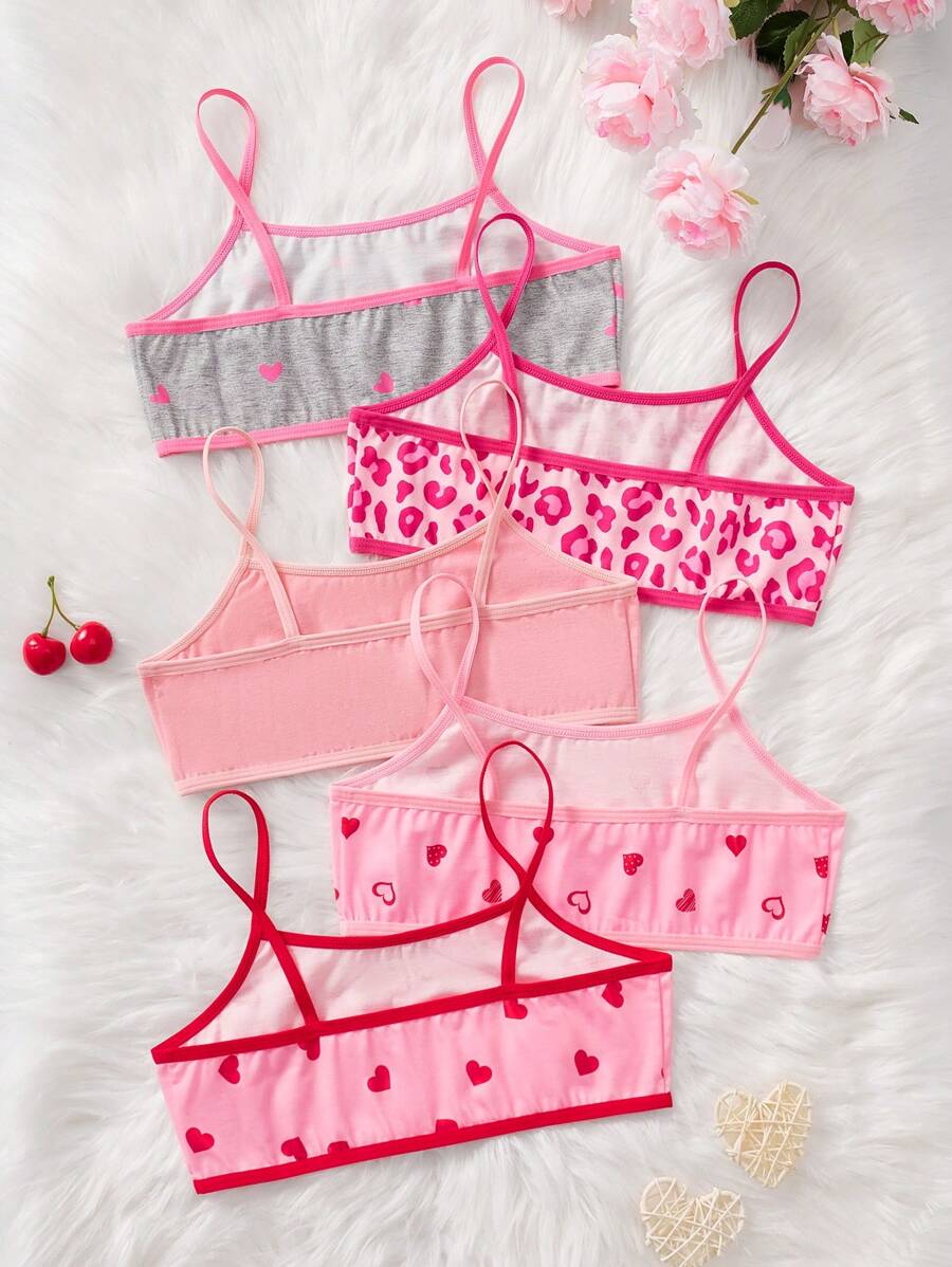 SHEIN Conjunto de 5 Peças de Roupa Íntima para Meninas Adolescentes ...