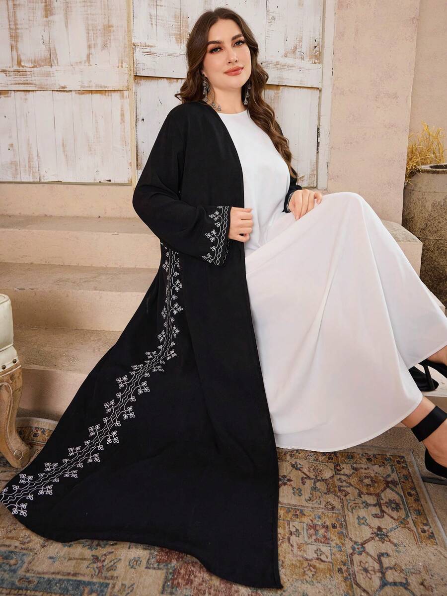 SHEIN Najma Plus Size Dames High-End Elegante Geborduurde Arabische ...