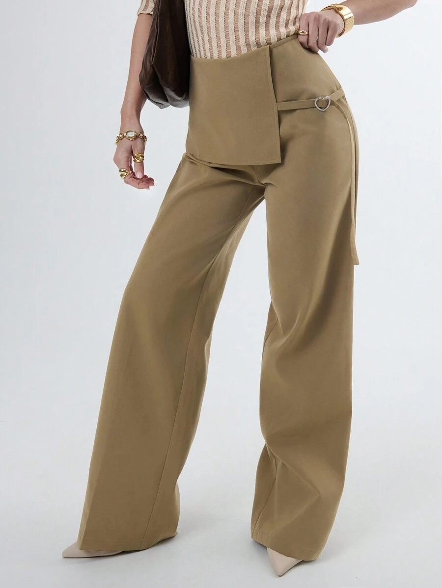 TypaGal Stilvolle Überlagerungs-Panel Weit geschnittene Hose | aktuelle ...