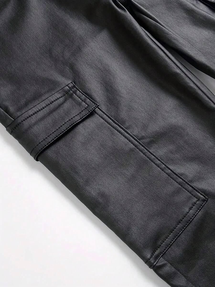 Manfinity EMRG Men's Zipper Front Cover Pocket Cargo Pants, Plain Long ...