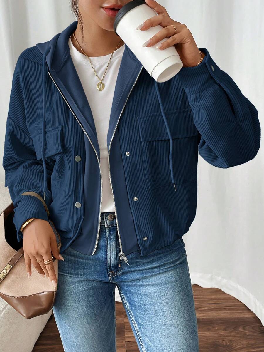 SHEIN Frenchy 2-in-1 fleece hoodiejack voor dames | SHEIN Nederland