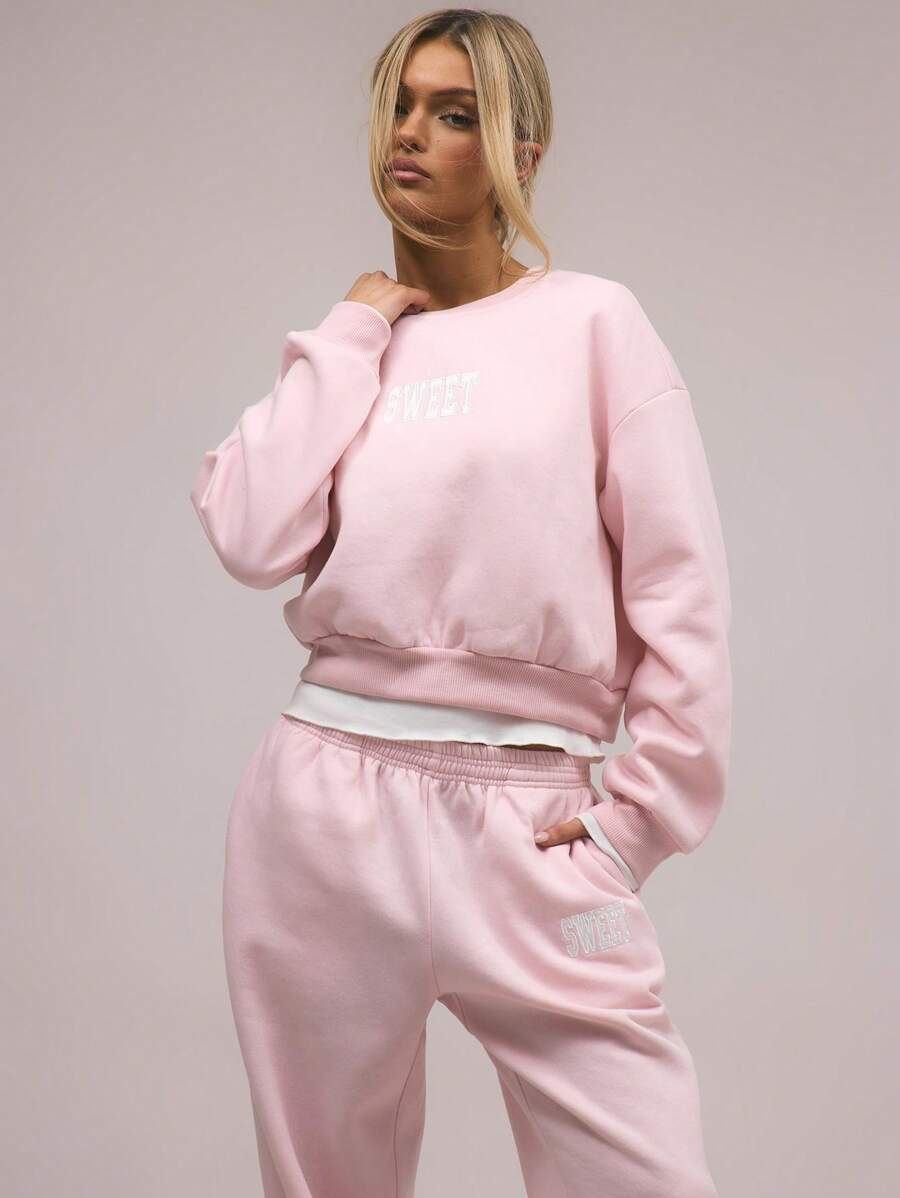 MUSERA Logo Drop Shoulder Boxy Fit Jumper | SHEIN USA