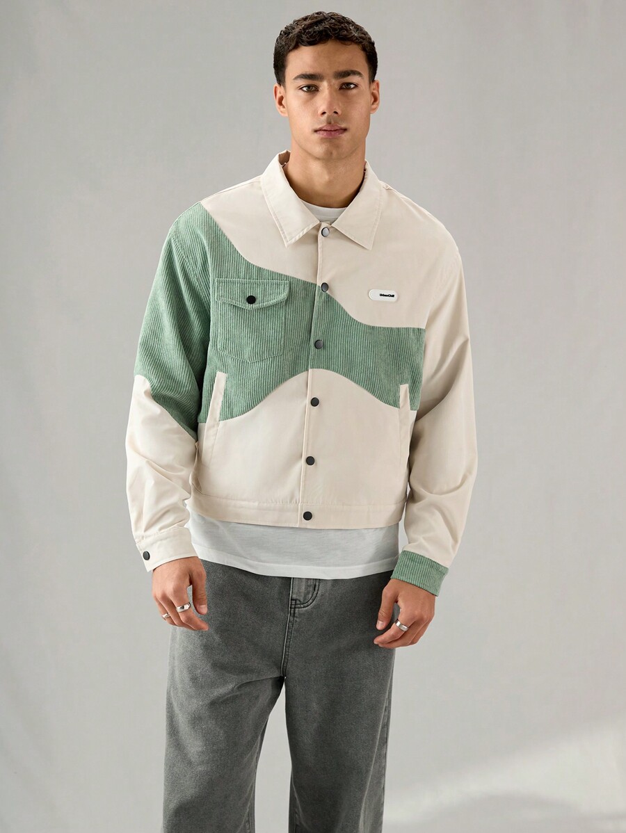 Manfinity Urbanchill Mens Woven Casual Loose Fit Corduroy Patchwork