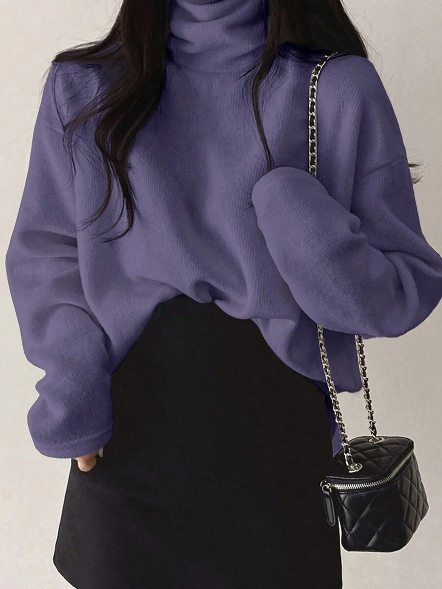 DAZY Women's Solid Color Loose Fit Dropped Shoulder Long Sleeve Casual T-Shirt, Spring/Summer ...