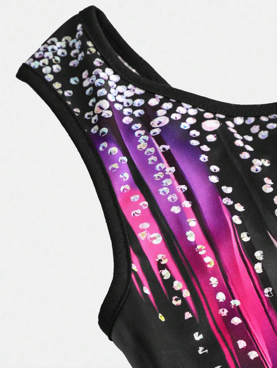 SHEIN Tween Girls Dance Activewear Set, Shiny Ballet Leotard Dress ...