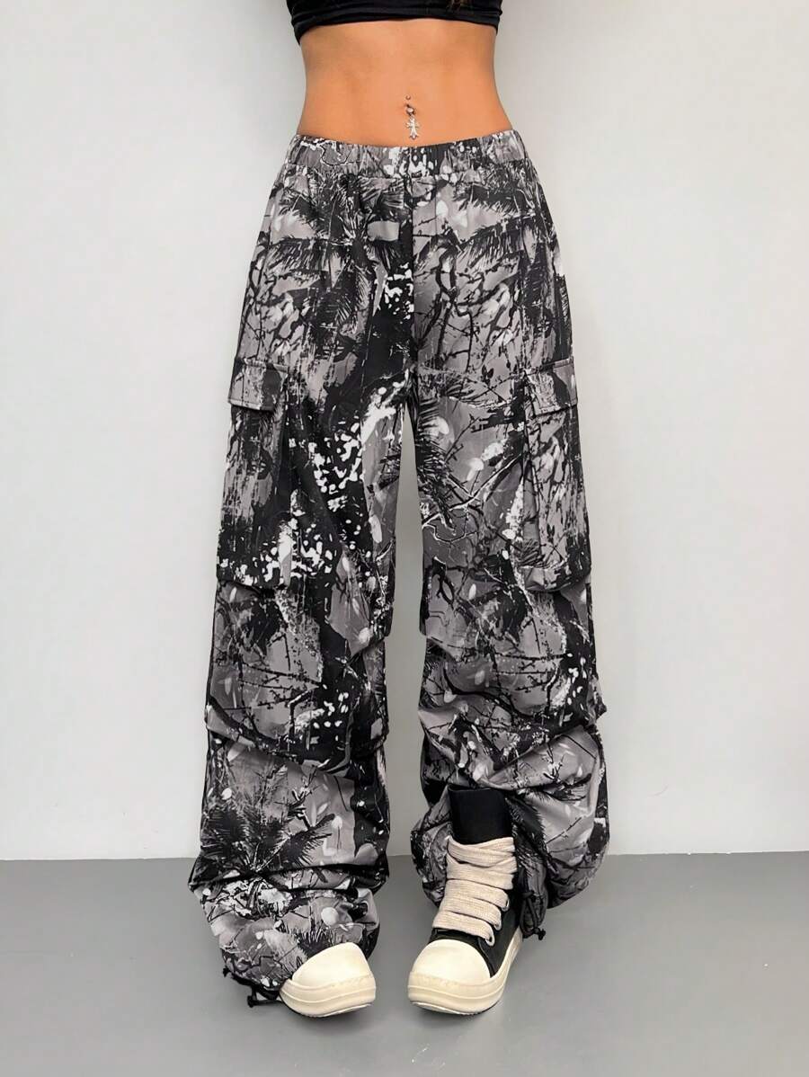Coolane Women's Cargo Streetwear Tree Branch Pattern With Pockets Pants ...