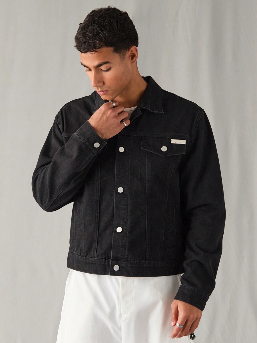 Manfinity Hypemode Men's Black Washed Denim Casual Jacket | SHEIN EUR