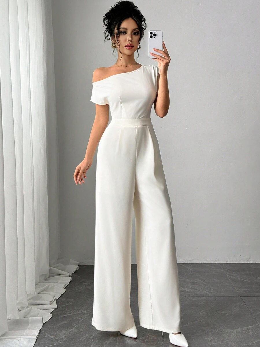 SHEIN Privé New Elegant Simple Commuting Apricot Asymmetric Sleeve Open ...