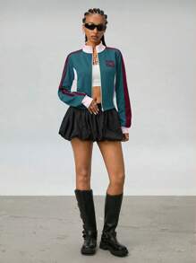 SHEIN EZwear Women's Y2K Athleisure Vegas Outfits Turtleneck Zip Up ...