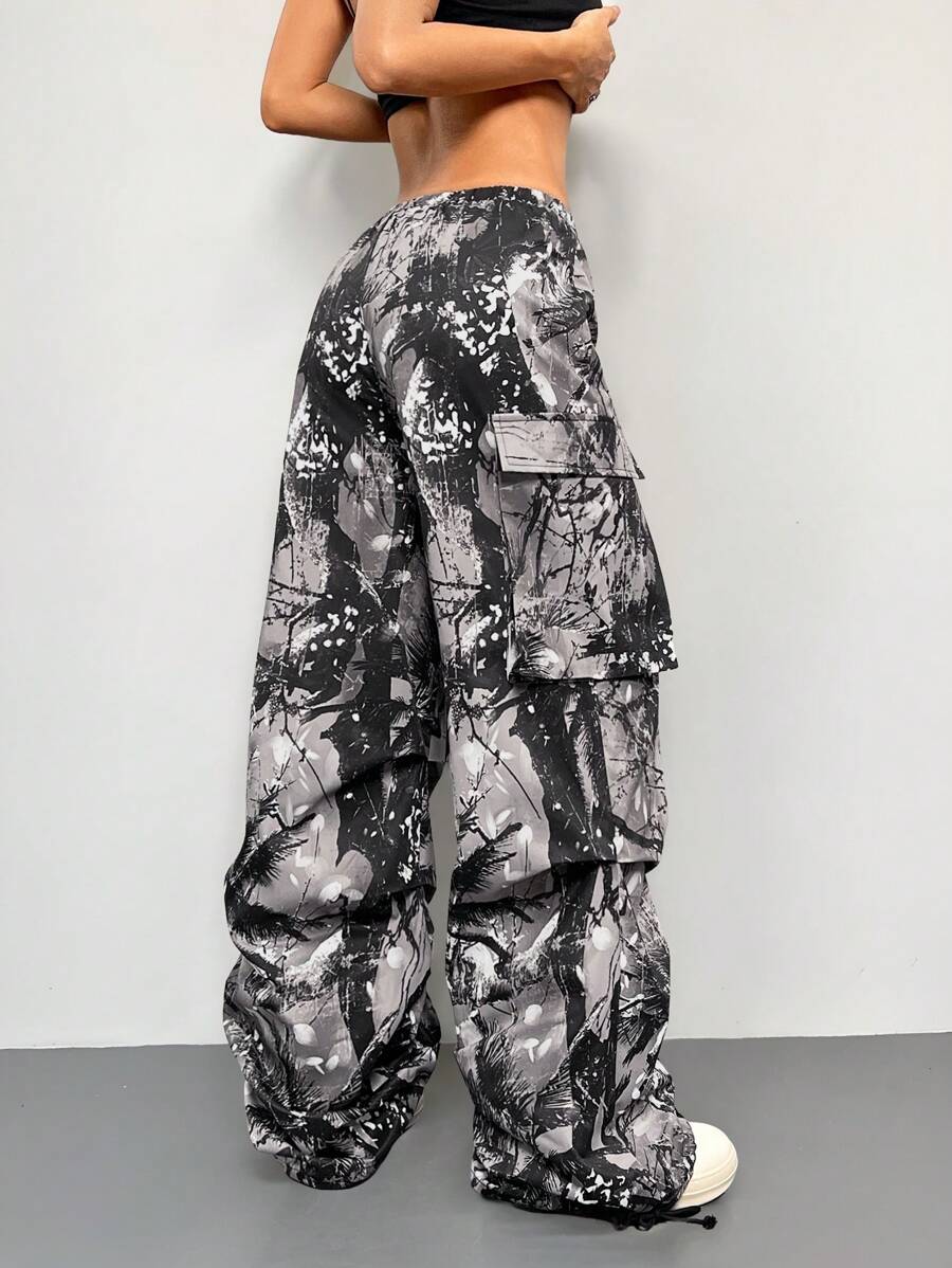 Coolane Women's Cargo Streetwear Tree Branch Pattern With Pockets Pants ...