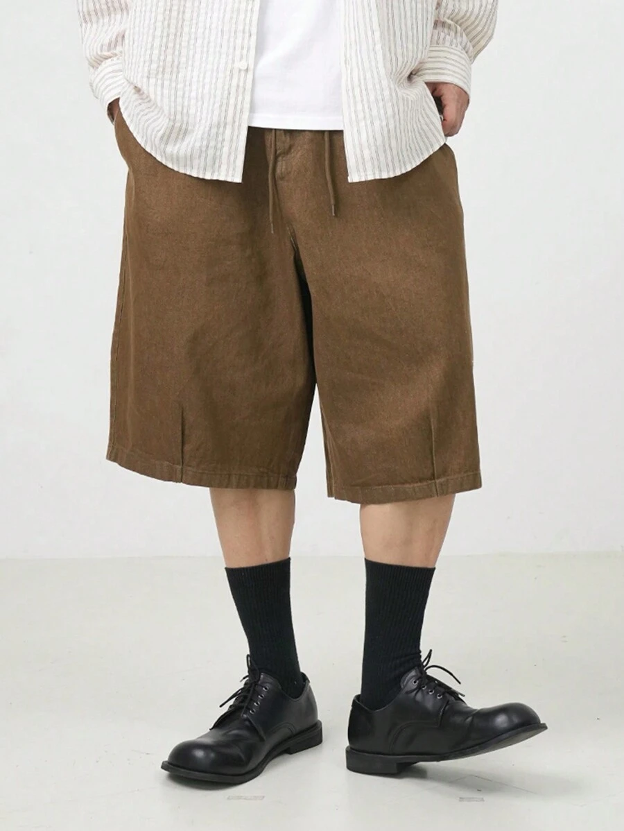 DAZY Herren einfarbige Shorts mit Vorderbindung und Tasche für den ...