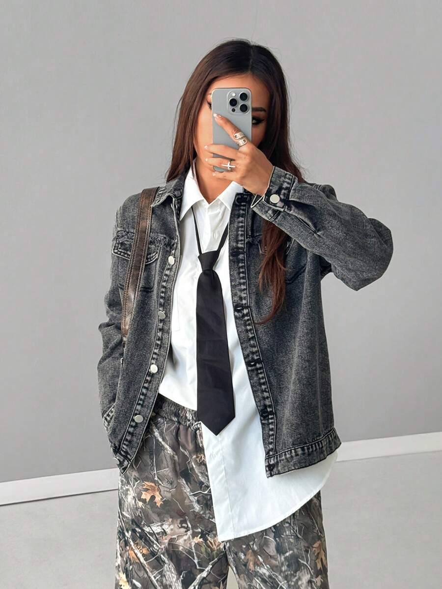 SHEIN Coolane Women's Daily Wear Rapper/Hip-Hop With Pockets Dirty ...