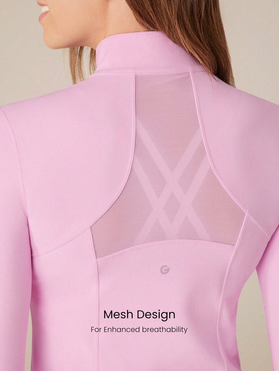 GLOWMODE FeatherFit™ Strike A Pose Back Mesh Panel Training Jacket With ...