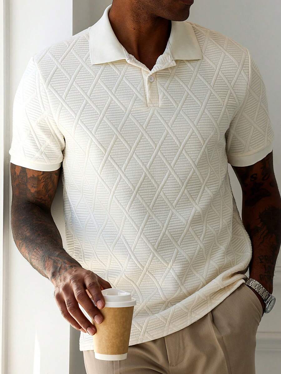 Manfinity Homme Men's Casual Versatile Diamond Geometric Jacquard ...