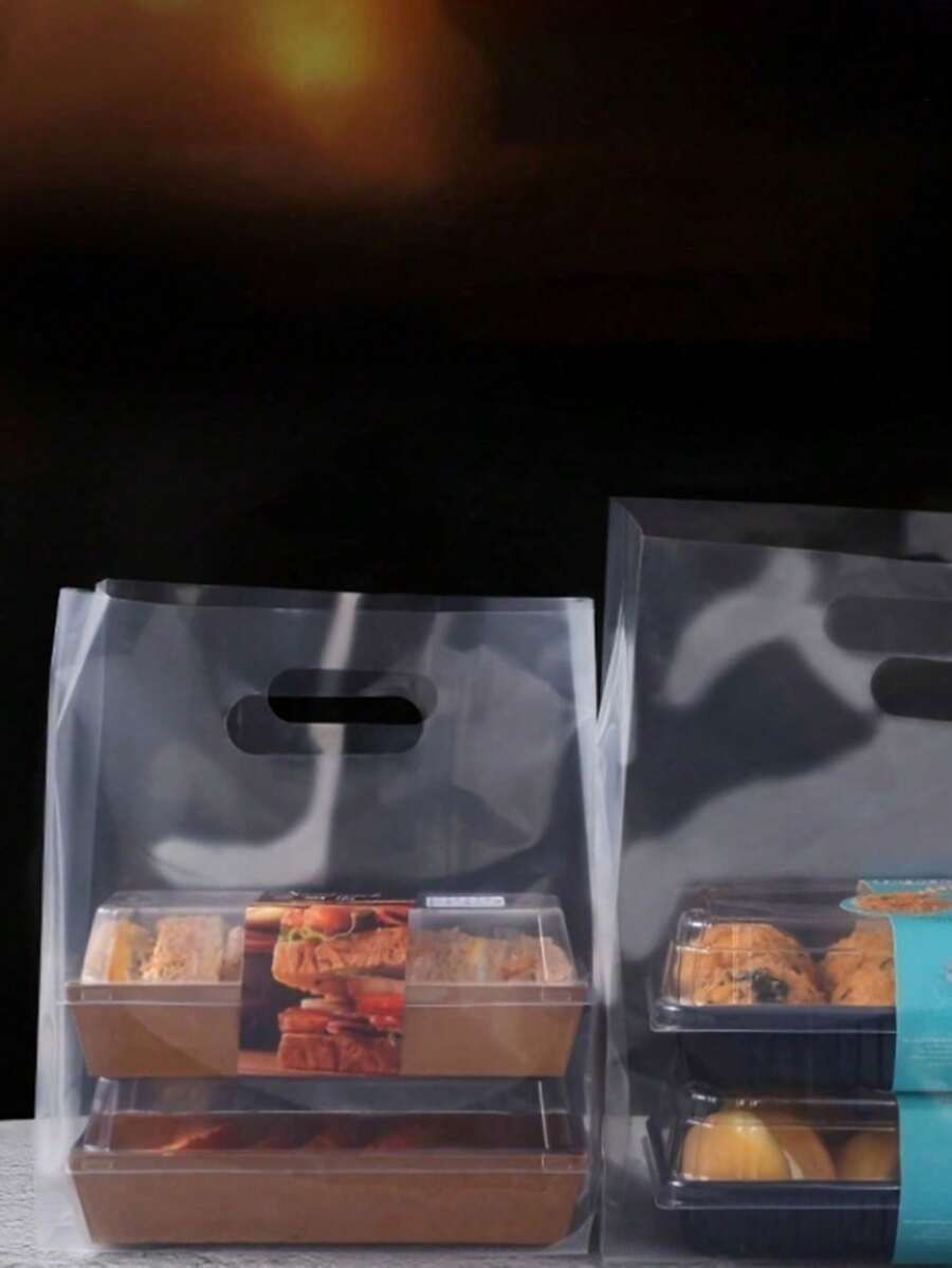 SHEIN 10/20/40pcs Clear Gift Bags With Handles, Transparent Plastic ...