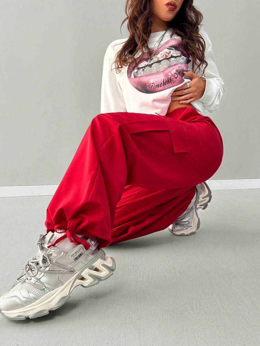 Coolane Women's Daily Wear Cargo Hip-Hop Rapper Streetwear Athleisure ...