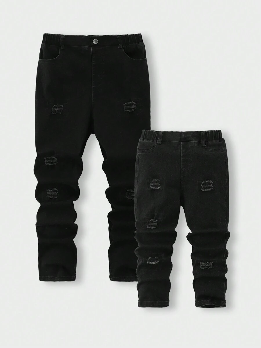 SHEIN 1pc Trendy Distressed Hiphop Denim Jeans For Teenage Boys, Elder ...