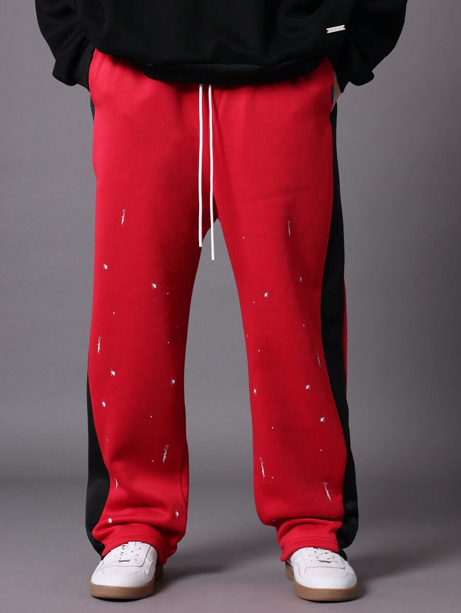 SUMWON Straight Fit Contrast Side Panel Sweatpants With Drawstrings ...