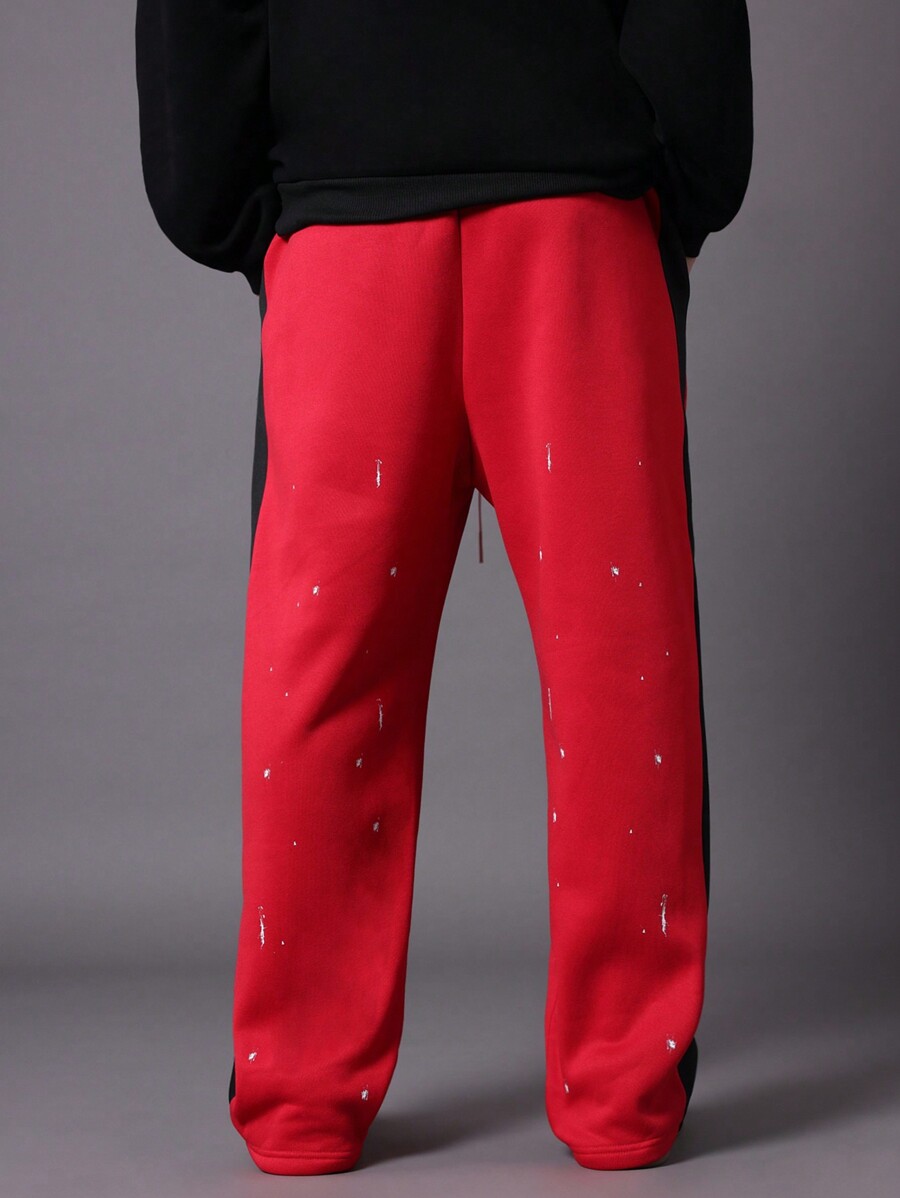 SUMWON Straight Fit Contrast Side Panel Sweatpants With Drawstrings ...