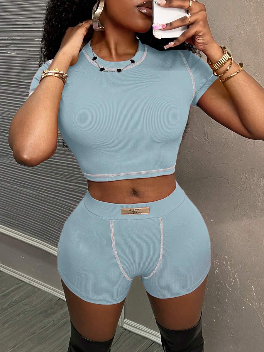 Slaydiva 2pcs Set Women Urban Casual Solid Color Layered Bandage Pocket ...