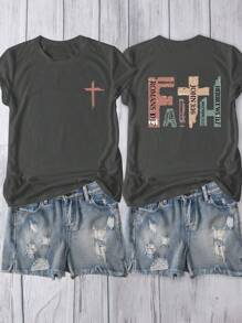 INAWLY Vintage Christian Short Sleeve Shirt With Bible Verses, Casual ...