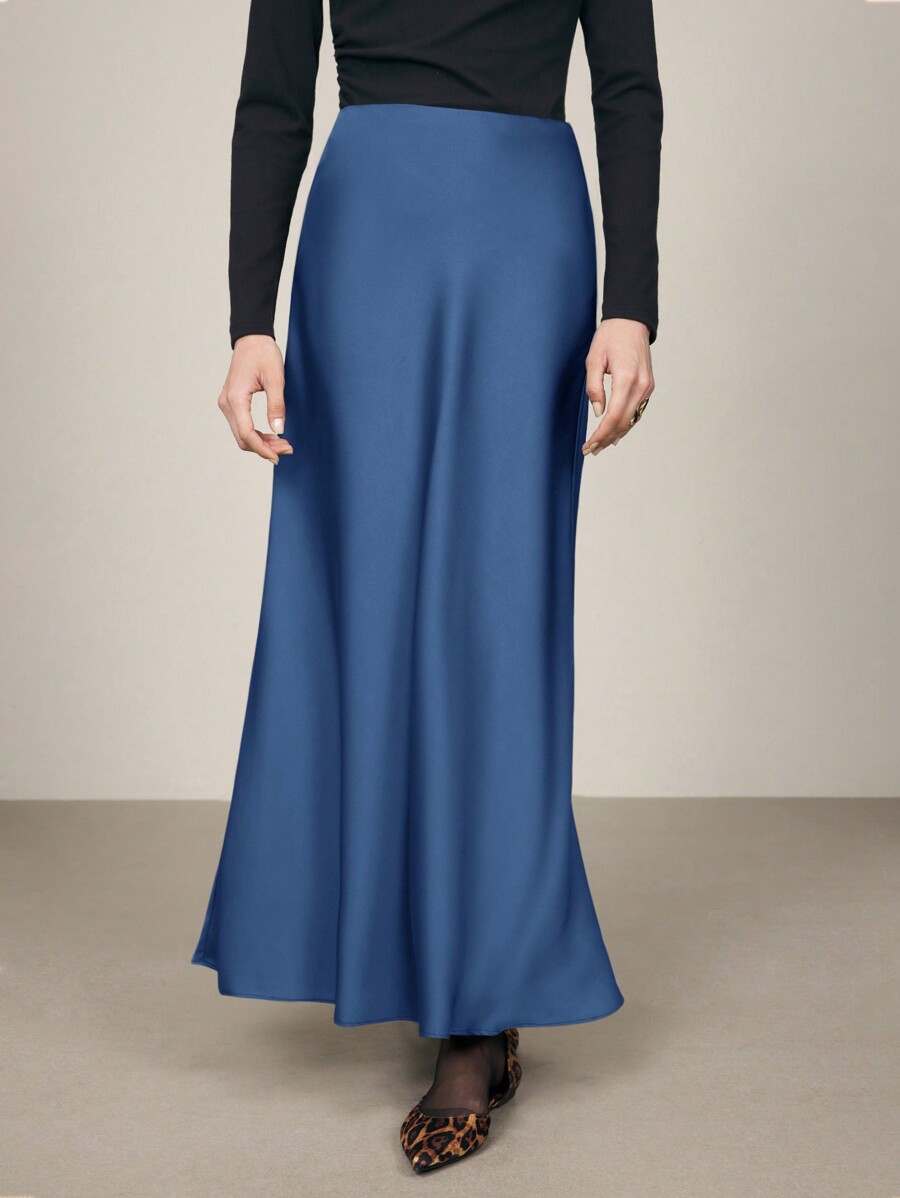 BizChic Women's Solid Color Maxi Fish Tail Skirt, Fall Women Outfits ...