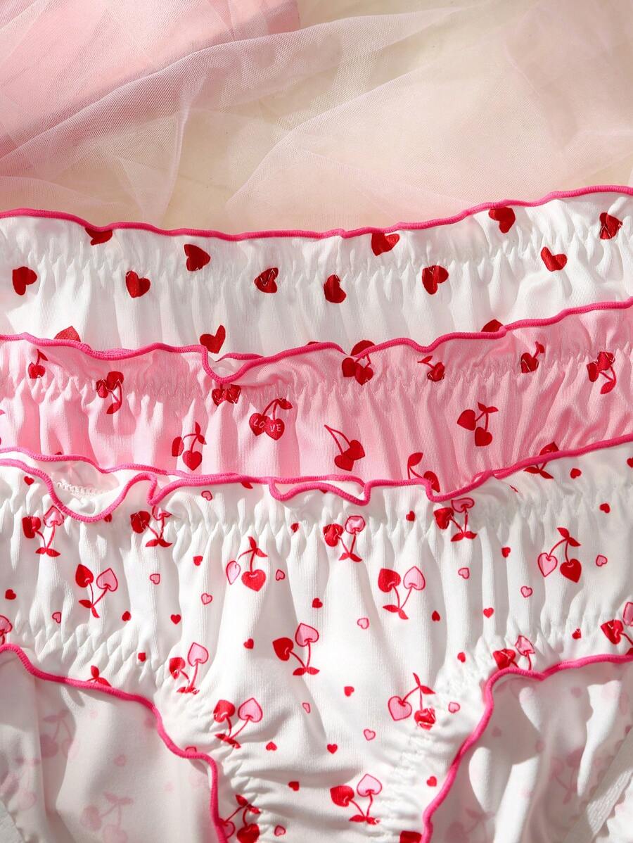 3 Peças/Conjunto Roupa Íntima de Adolescente Menina Morango, Doce ...
