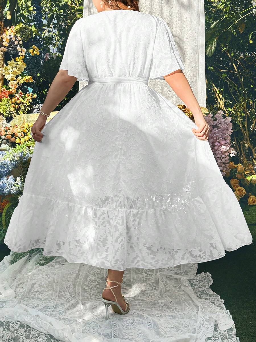 Lyrianda Plus Size European & American Style Waist-Cinching Ruffle Trim ...