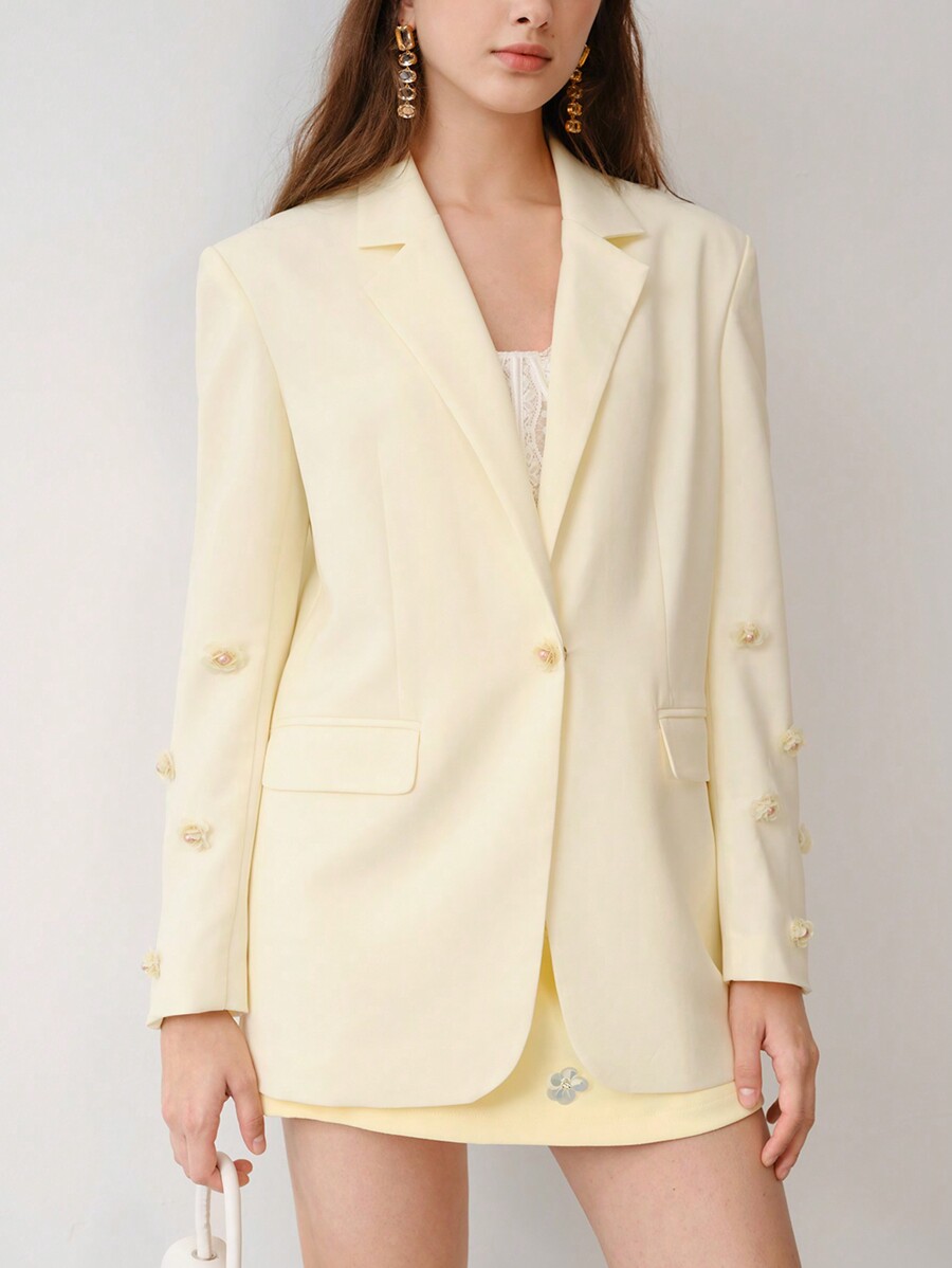 MOTF PREMIUM SEQUIN FLORAL PATCHED STRAIGHT BLAZER, RELAXED FIT BLAZER ...