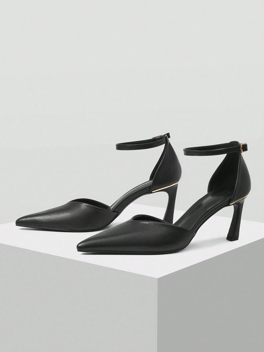 MOTF PREMIUM 1PAIR POINTED TOE ANKLE STRAP HIGH HEEL PUMPS WOMEN FORMAL ...