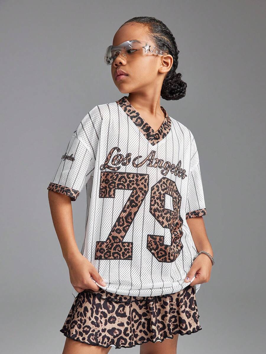 Coolane Kids Tween Girls Spring/Summer Streetwear Cheetah Print &Number ...