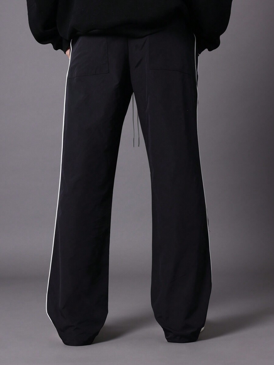 SUMWON Pantaloni in nylon a vita svasata con laccetti e profili | SHEIN ...