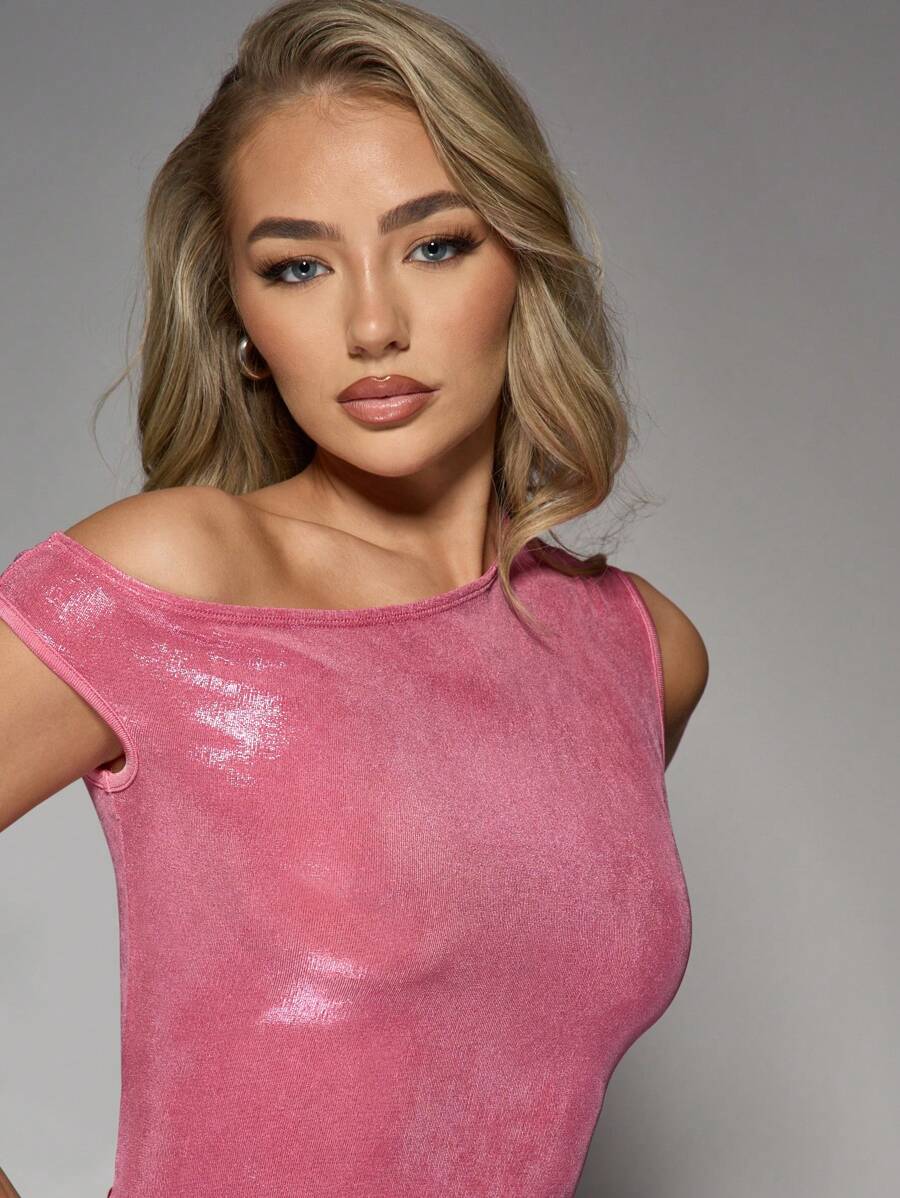 MISSGUIDED Y2K Futuristic Asymmetric Shimmer Bodycon Mini Dress | SHEIN UK