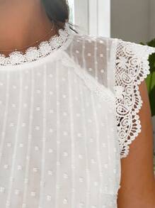 SHEIN Frenchy Plus Size Boho Solid Color Lace Trim Sleeveless Casual ...