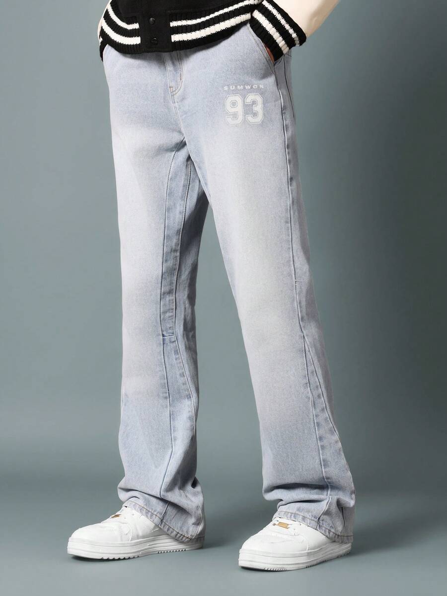 SUMWON Flare Fit Denim Pants With Number Graphic for Sale Australia ...