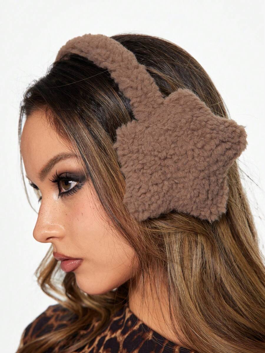 ROMWE Avant 1pc Fluffy Star Ear Warmers, Y2K Style Earmuffs, Winter ...