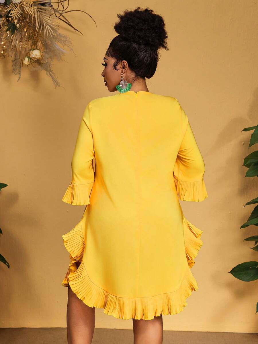 SHEIN Slayr New Styles For 2025 Plus Sweet Ruffle Design Yellow ...