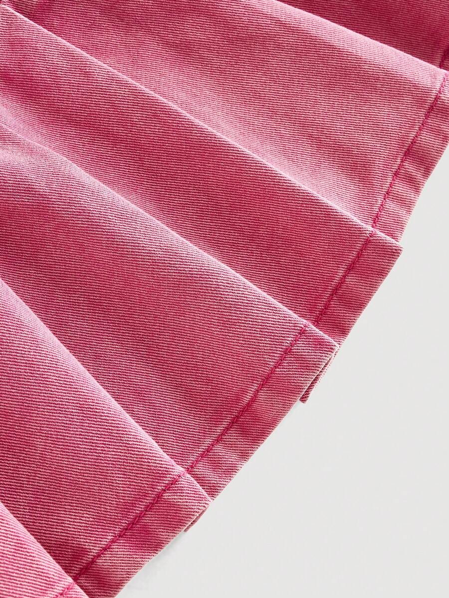 SHEIN MOD Women's Sexy Super Low-Waist Mini Denim Skirt, Pink Skirt ...