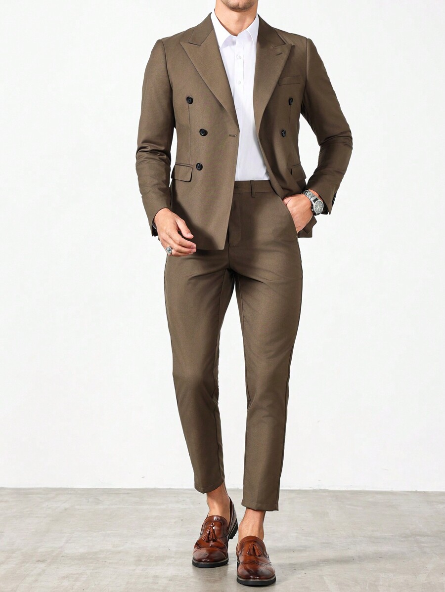 Manfinity Mode Conjunto de Paletó e Calça de Terno Masculino de Cores ...