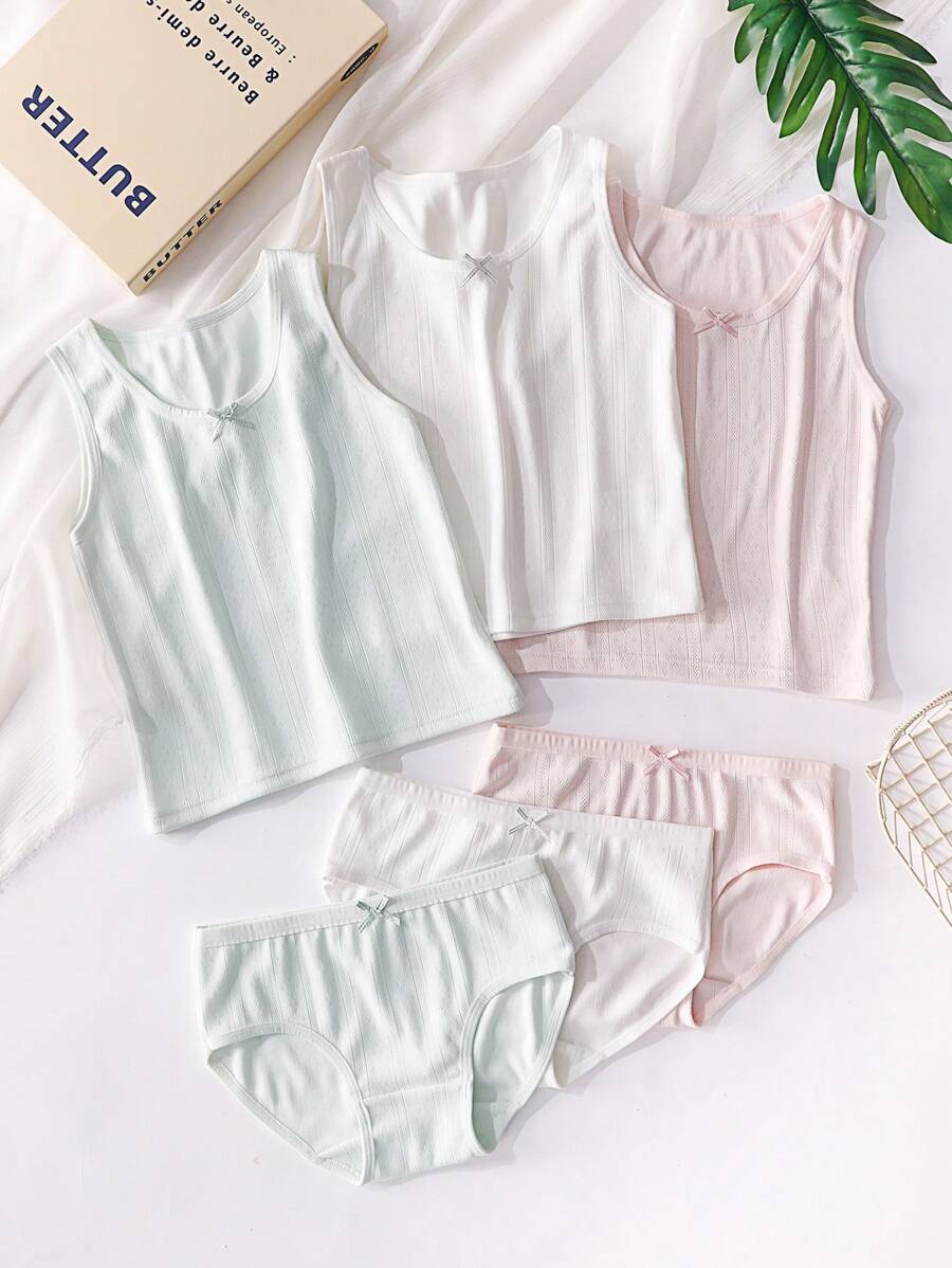 SHEIN 3 Peças/Conjunto Conjunto de Roupa Íntima com Regata e Calcinha ...