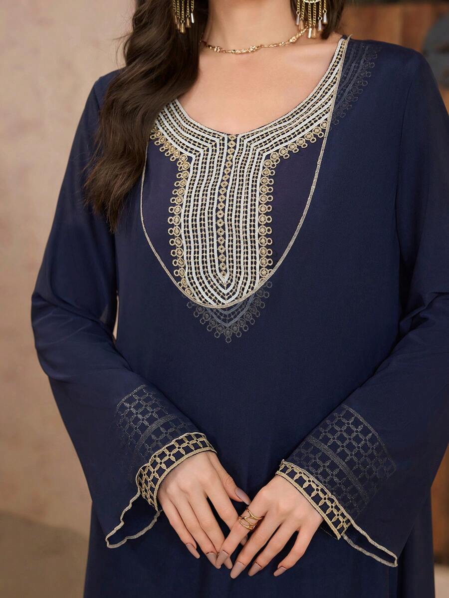 SHEIN Najma Women's Spring & Summer Embroidered 2-Piece Sheer Turkish ...