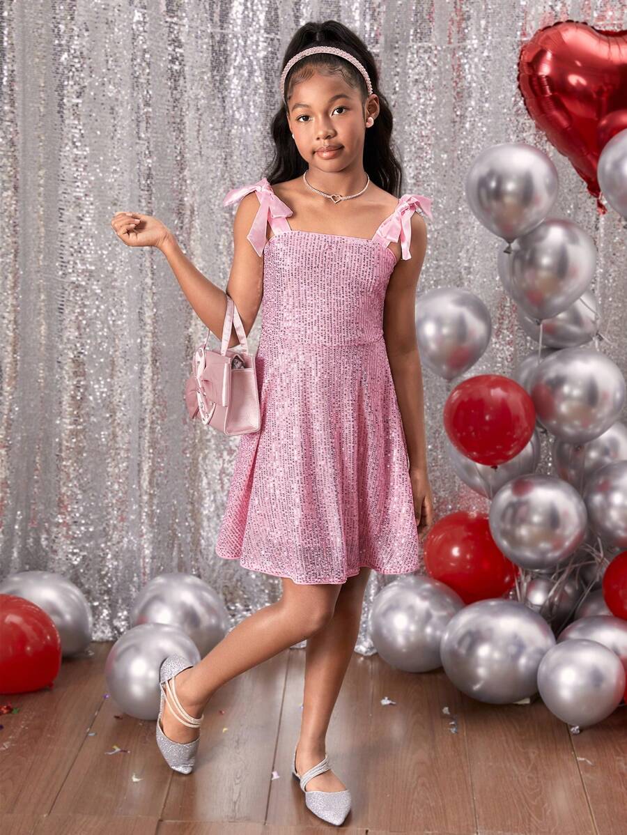 SHEIN Robe droite à bretelles en spaghetti avec perles, style ...