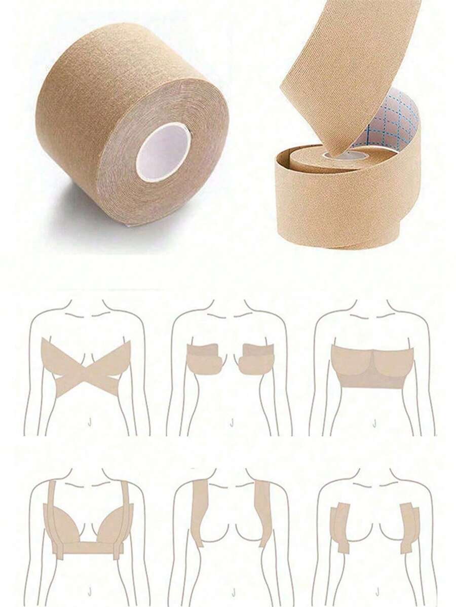 1Pc 5cm*5M Khaki Invisible Breast Gathering And Lifting Chest Tape ...