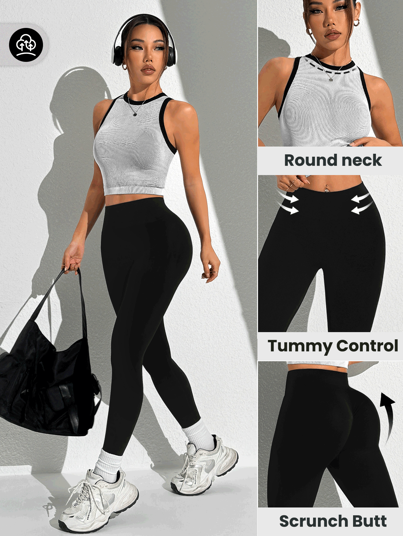 SHEIN Sport Studio Women Seam-Free Tank Top And Leggings Sports Outfit ...