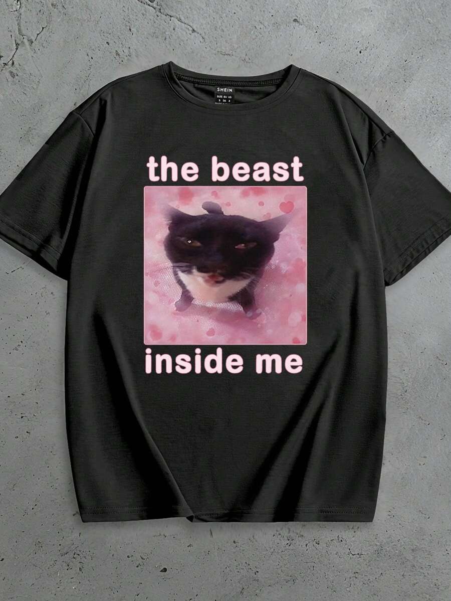 Funny Cat Meme Print Plus Size Women T-Shirt, Gift, Cute Cat Expression ...