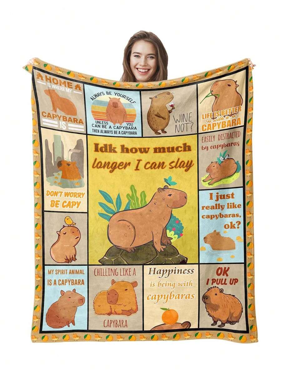 1 Peça Cobertor de Capivara, Presentes de Capivara, Pelúcias de ...