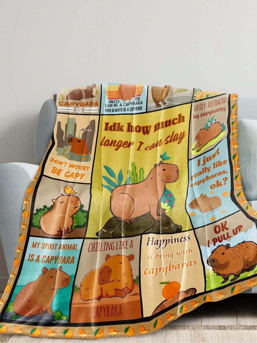 1pc Capybara Blanket, Capybara Gifts, Capybara Stuffed Animals ...